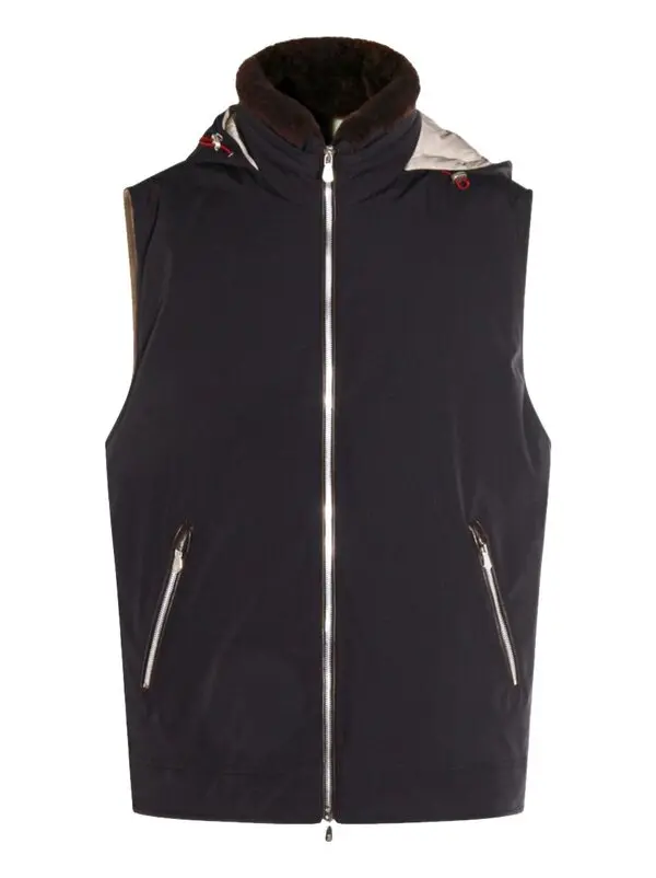 Brunello Cucinelli Hooded Zip-up Vest - Black