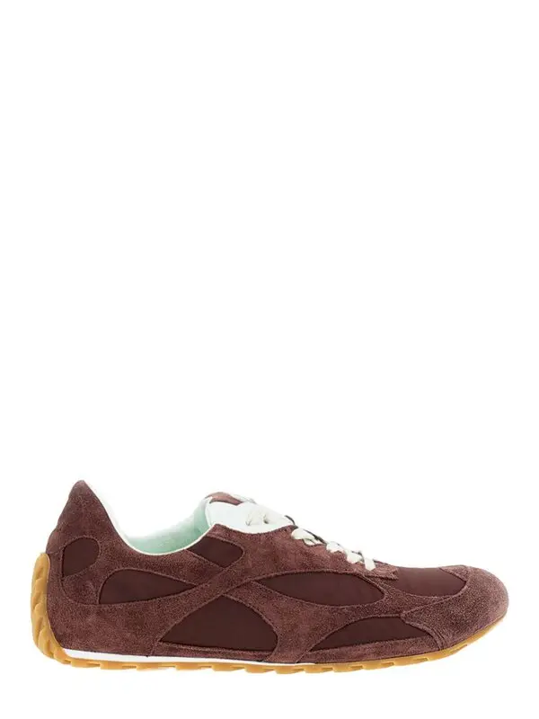 Bottega Veneta Suede And Fabric Sneakers - Red