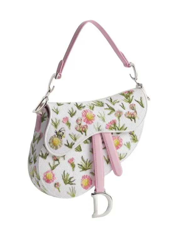 Dior Small Saddle Bag - White