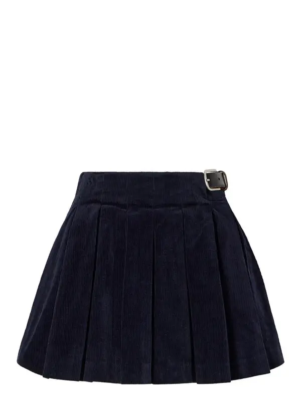 Sea Garrett Pleated Stretch-cotton Corduroy Mini Skirt - Blue