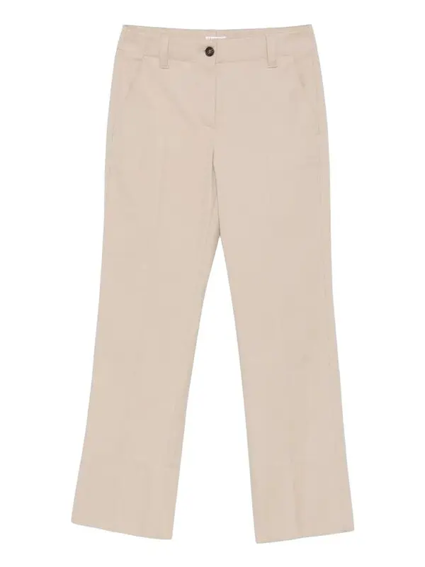 Brunello Cucinelli Straight-cut Cotton And Linen Trousers - Multicolor