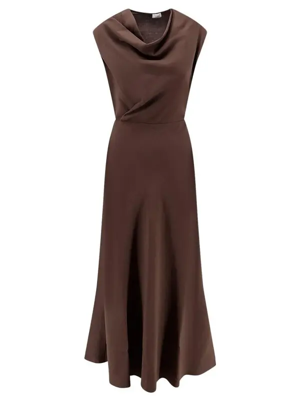 Brunello Cucinelli Flared Virgin Wool Dress - Multicolor