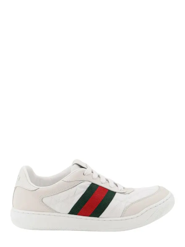 Gucci Screener Nylon Sneakers With Web Detail - White