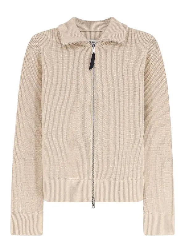MAISON MARGIELA Wool Blend Zip-up Cardigan - Brown