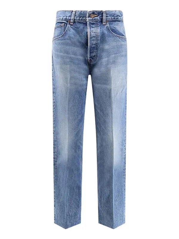 Celine Boyfriend Jeans With Triomphe Logo Label - Multicolor