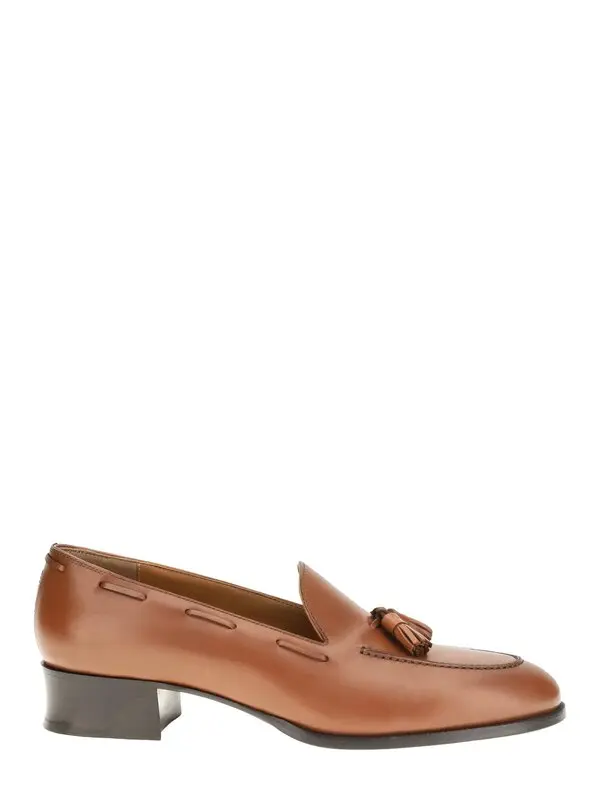 Loro Piana Serge Tassel Calfskin Loafers - Brown
