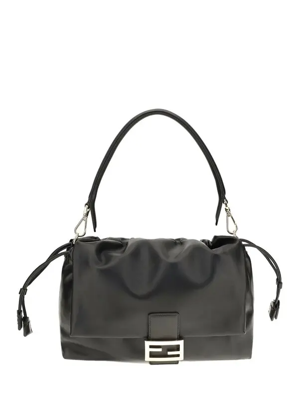 Fendi Baguette Soft Nappa Leather Shoulder Bag - Black