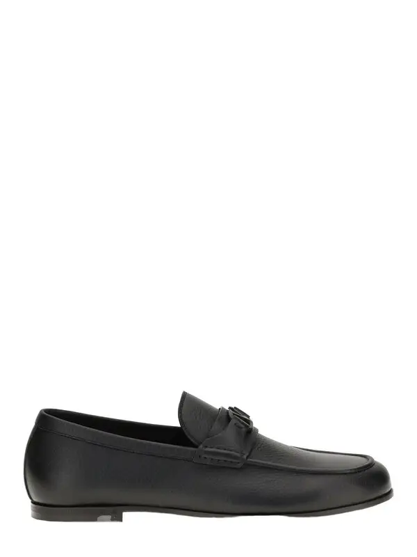 Valentino Garavani Vlogo Signature Loafers In Deer Leather - Black