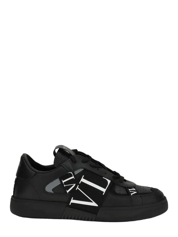 Valentino Garavani Low-top Sneakers With Vltn Logo Bands - Black