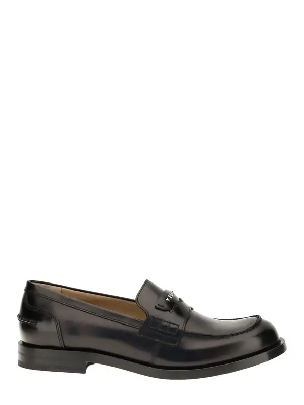 Fendi Ateneo Calfskin Loafers - Black