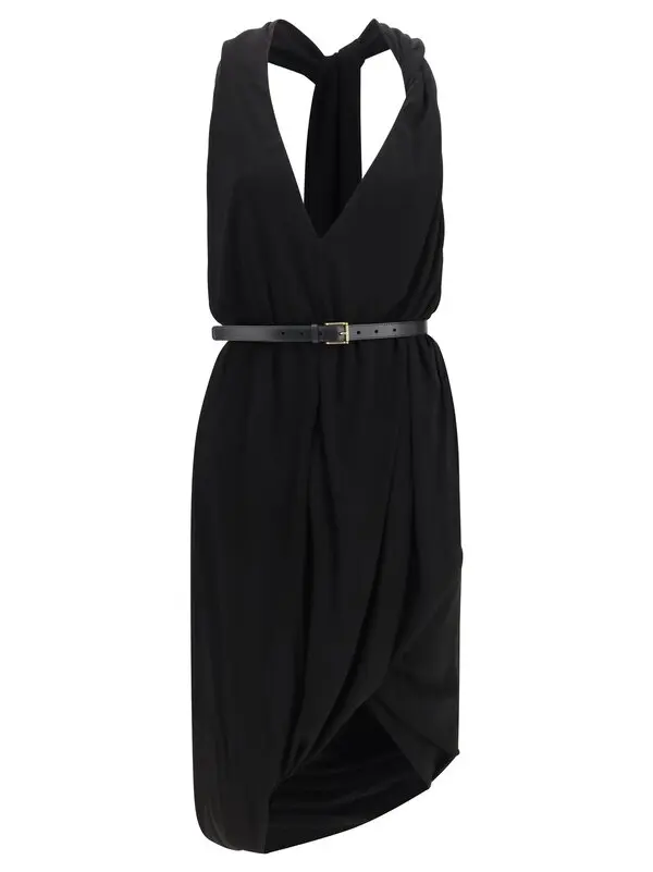 Loewe Draped Viscose Dress - Black