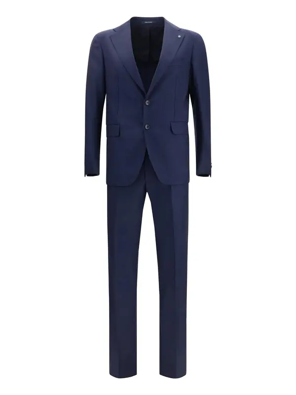Tagliatore Single-breasted Virgin Wool Suit - Blue