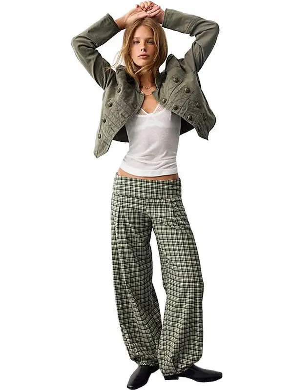 Free People Lizzy Low-rise Balloon Pants - Army Combo