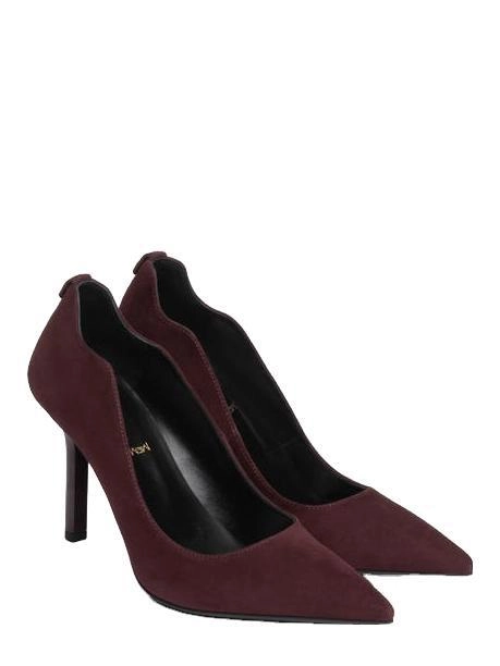 NEROGIARDINI Scalloped Leather Pumps - Bordeaux