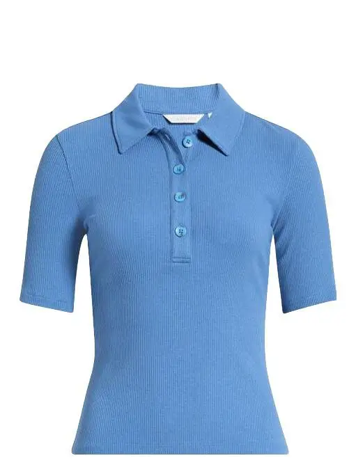 Caslon Ribbed Polo - Blue Glory