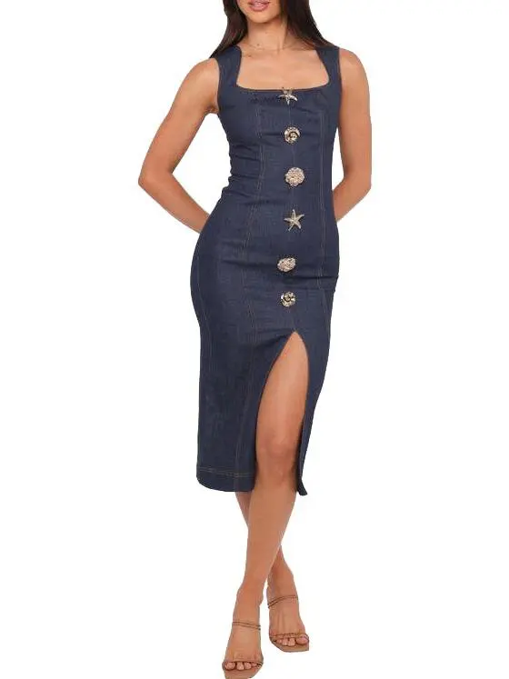 PETAL & PUP Slater Sheath Dress - Denim