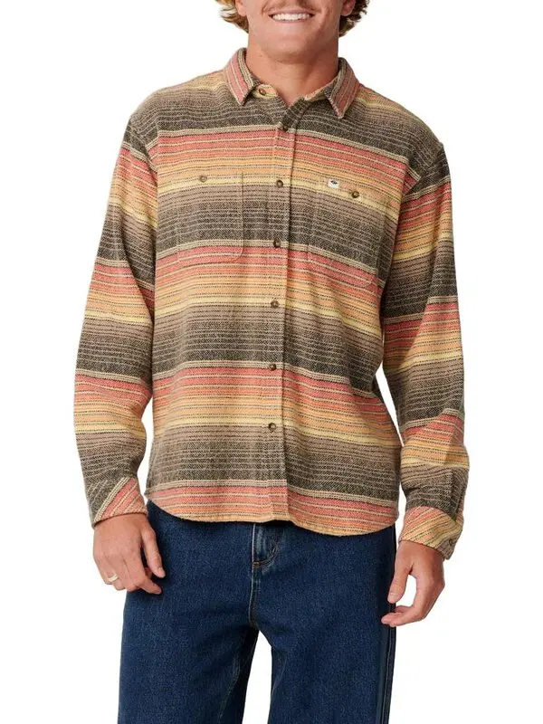 Rip Curl Classic Surf Baja Cotton Flannel Button-up Shirt - Washed Black