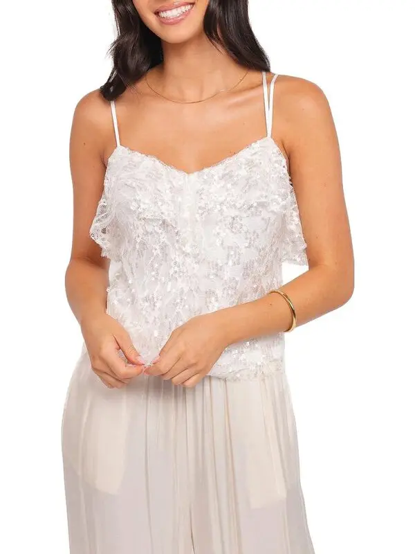 PETAL & PUP Zinnia Sequin Camisole - Ivory
