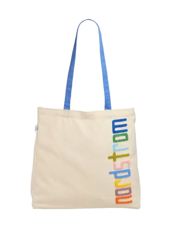 Nordstrom Embroidered Logo Tote Bag - Beige Beach