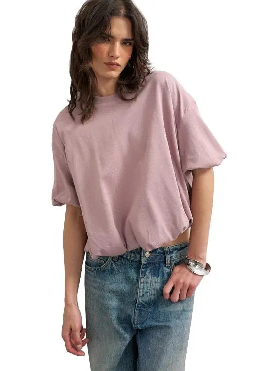 Topshop Bubble Hem Cotton T-shirt - Pink