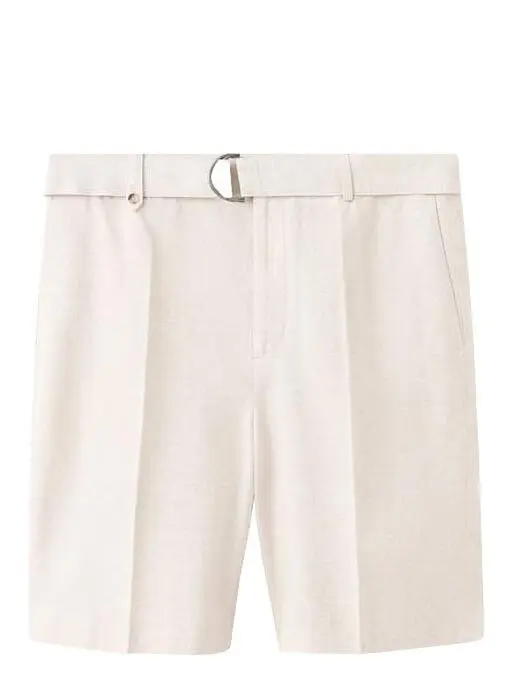 Mango Belted Bermuda Shorts - Ecru