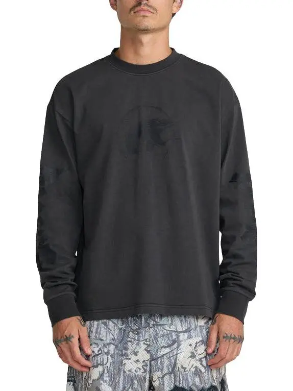 Rvca X Tapout Long Sleeve Heavyweight Cotton Jersey Graphic T-shirt - Black