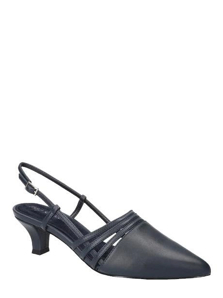 EASY WORKS BY EASY STREET Aura Slingback Kitten Heel Pumps - Navy