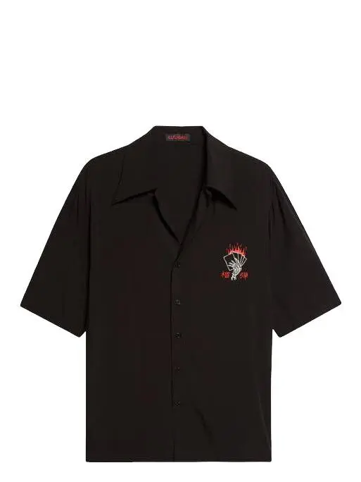 LU'U DAN Listed Uniform Camp Shirt - Black