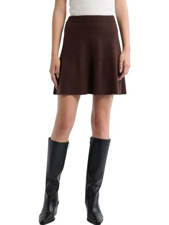 Treasure & Bond Wool & Cashmere Miniskirt - Brown Chicory