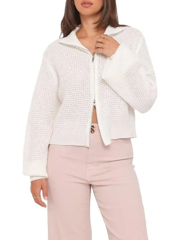 PETAL & PUP Inara Zip Cardigan - Cream