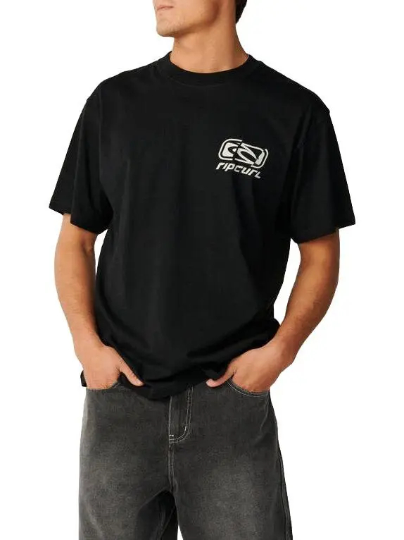 Rip Curl Archive Ripped Graphic Cotton T-shirt - Black