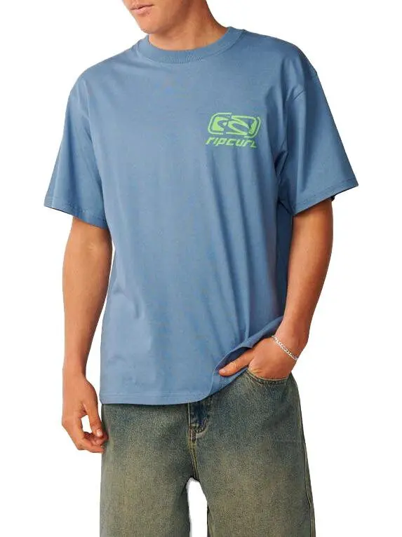 Rip Curl Archive Ripped Graphic Cotton T-shirt - Bluefin