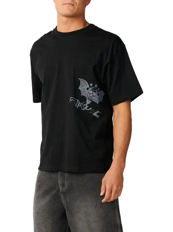 Rip Curl Archive Skull Cotton Graphic T-shirt - Black