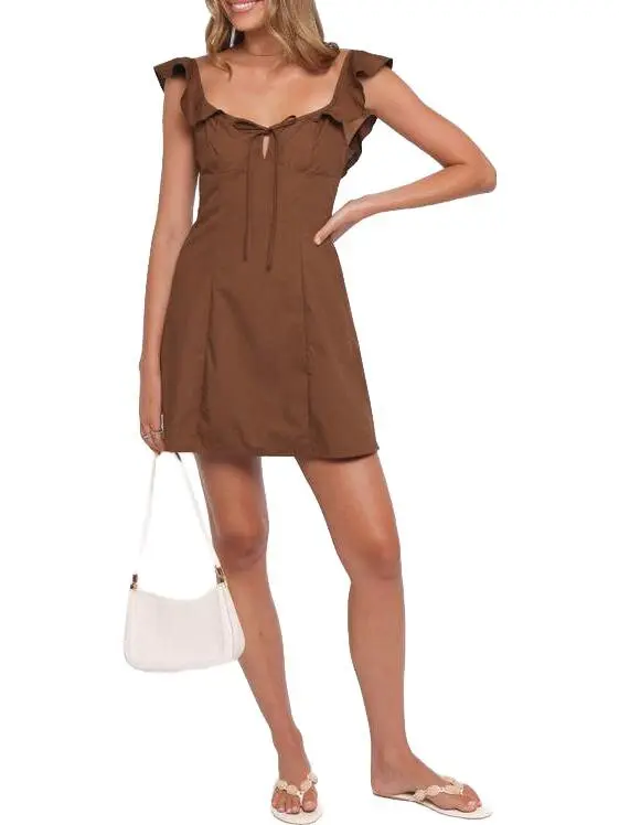 PETAL & PUP Lacey Minidress - Brown