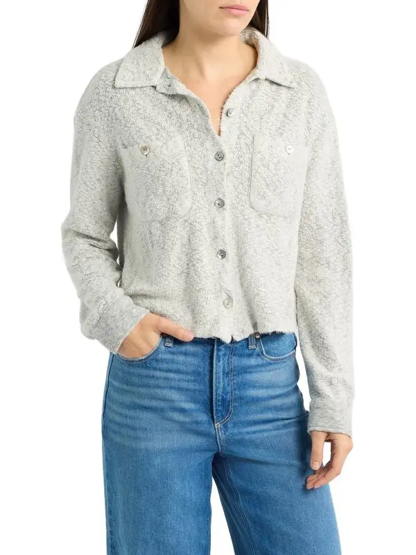 CLOTH & STONE Textured Pocket Cardigan - Winter Strom