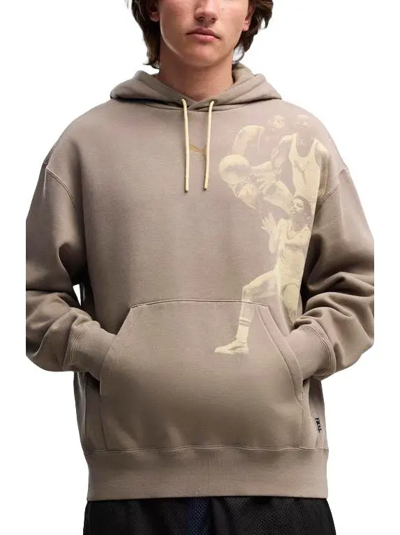 PUMA Memory Lane Cotton Fleece Hoodie - Mouse Gray