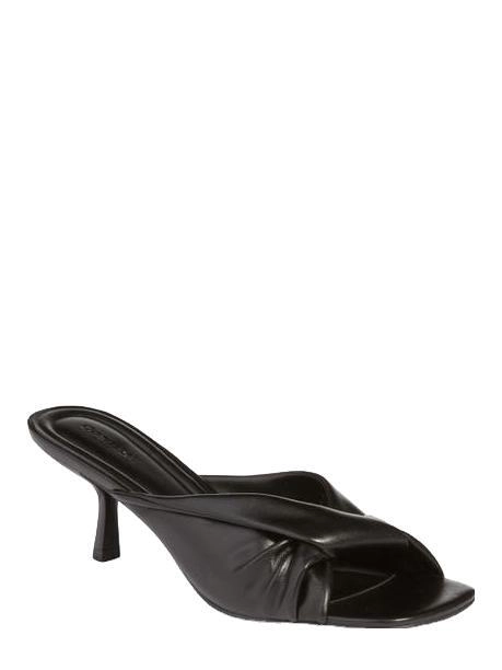 OPEN EDIT Capri Faux Leather Kitten Heel Mules - Black