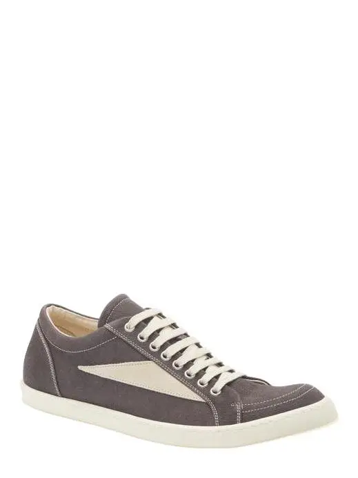 Rick Owens Textured Canvas Low Top Sneakers - Grape/milk/milk