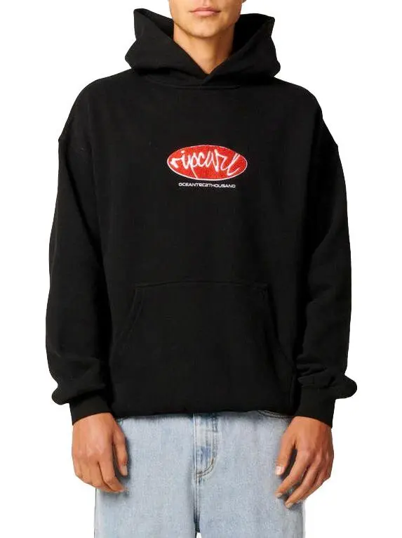 Rip Curl Rip Script Cotton Blend Hoodie - Black