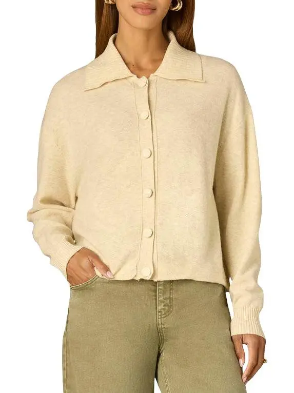 Wit & Wisdom Collared Snap Front Cardigan - Cream