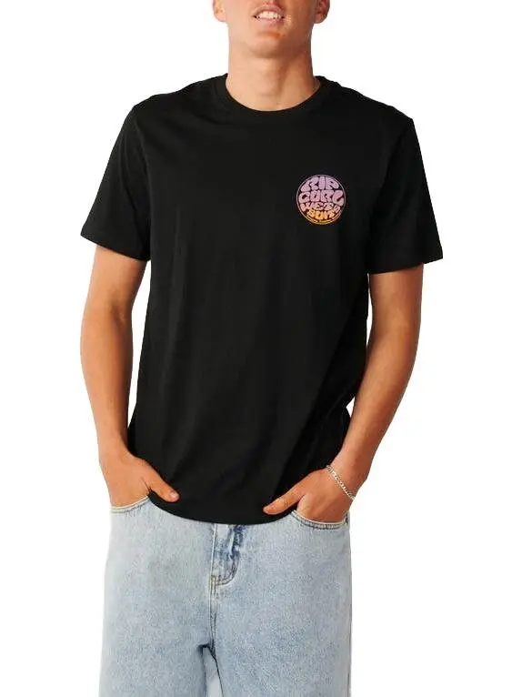 Rip Curl Wettie Passage Logo Cotton Graphic T-shirt - Black