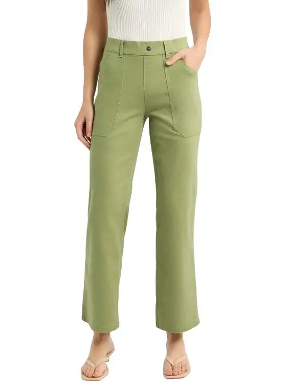 Hue Canvas Utility Pants - Olive