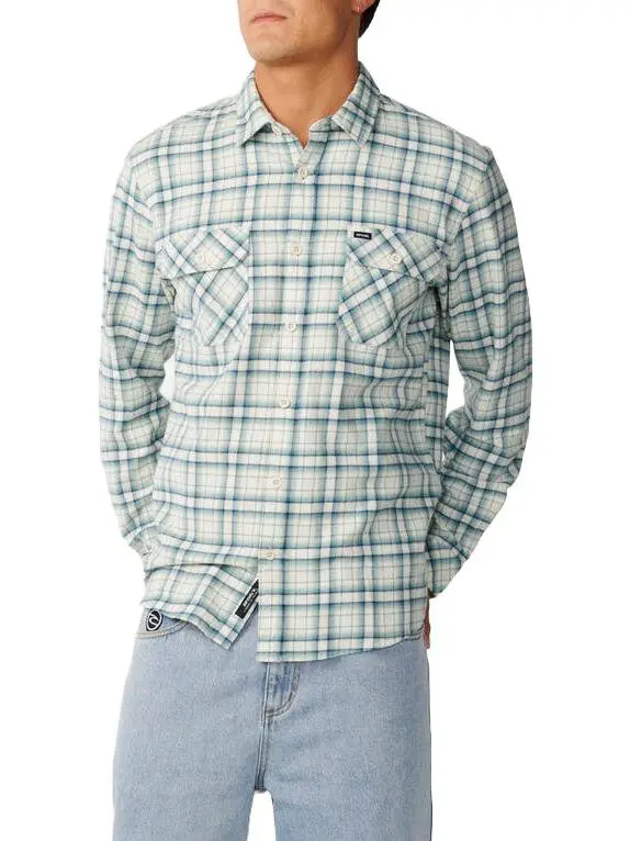 Rip Curl Check Cotton Button-up Shirt - Bone