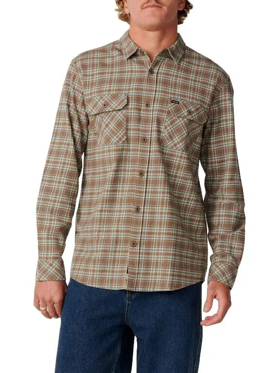 Rip Curl Check Cotton Button-up Shirt - Walnut