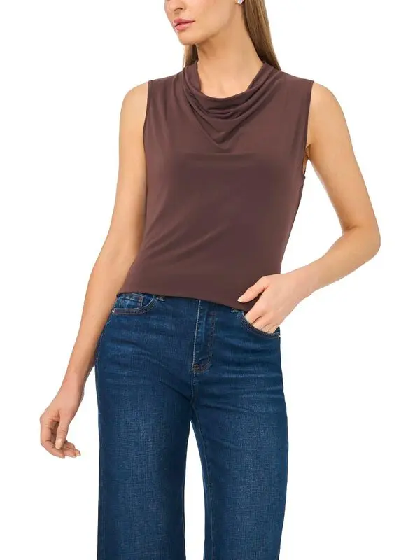Halogen Cowl Neck Knit Tank - Chicory Coffee