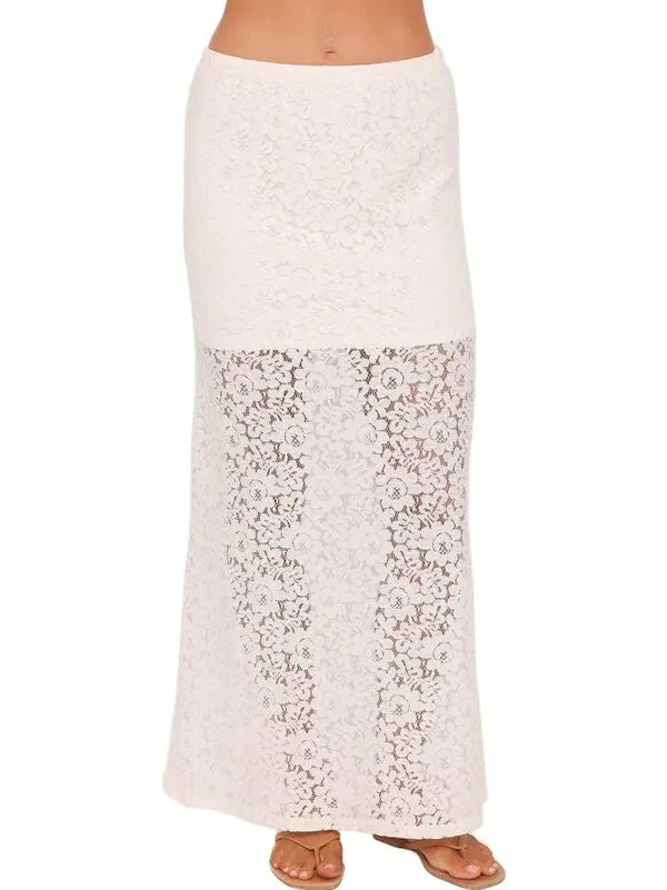 PETAL & PUP Cassie Lace Maxi Skirt - Cream