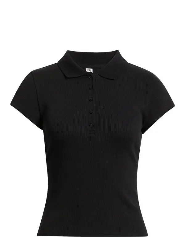 Bp. Stretch Cotton Rib Polo - Black