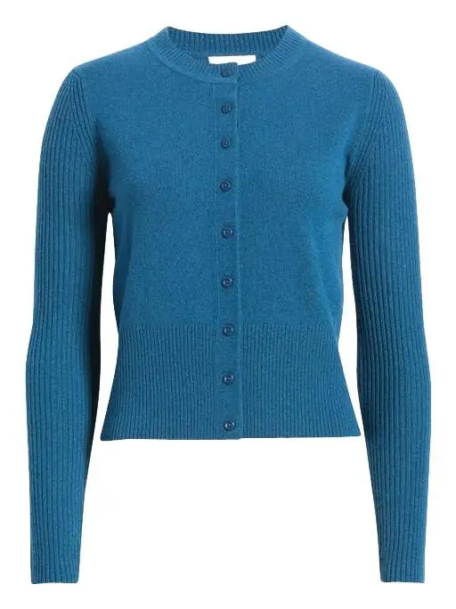 Caslon Wool & Cashmere Blend Argyle Cardigan - Blue Poseidon