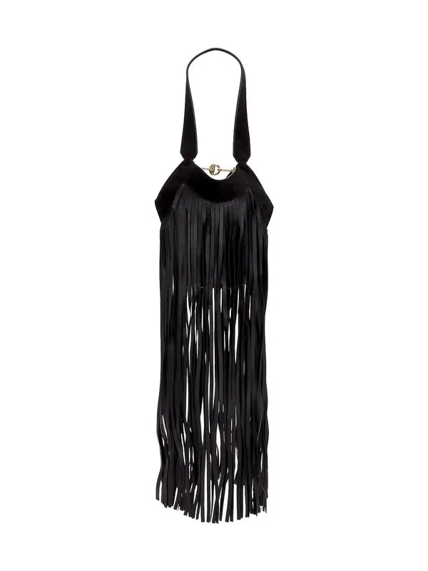 Khaite Lotus Nano Fringe Tote Bag - Black