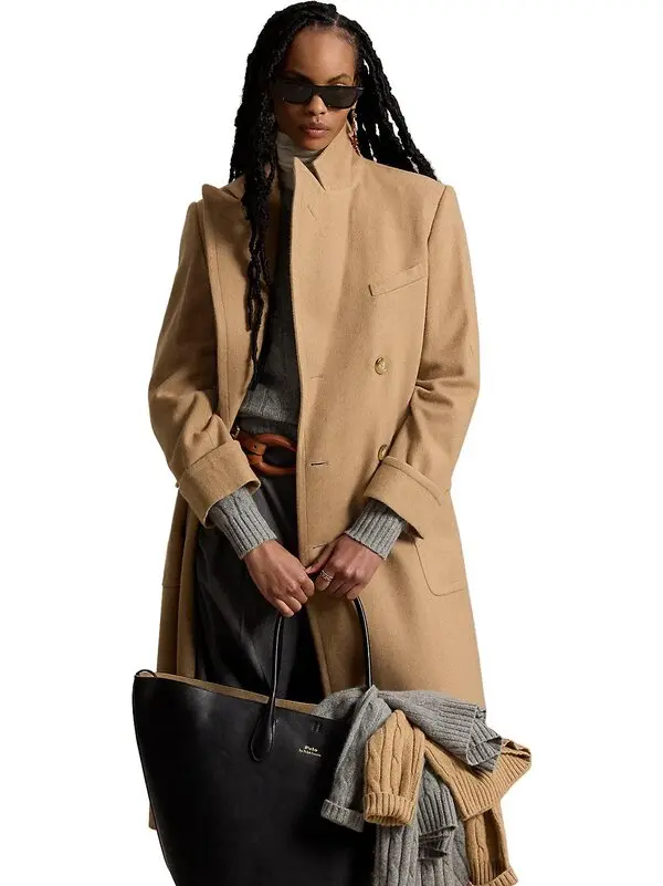 Ralph Lauren Long -hair Polo Coat - Camel